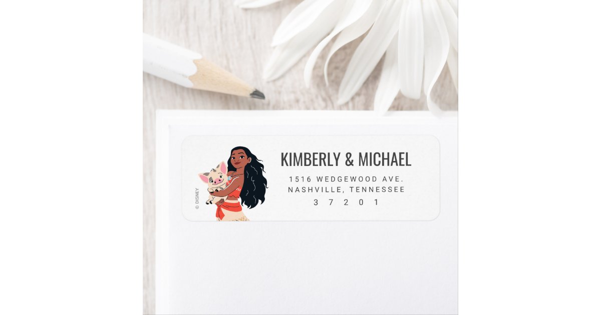 Disney Princess Moana Birthday Label | Zazzle