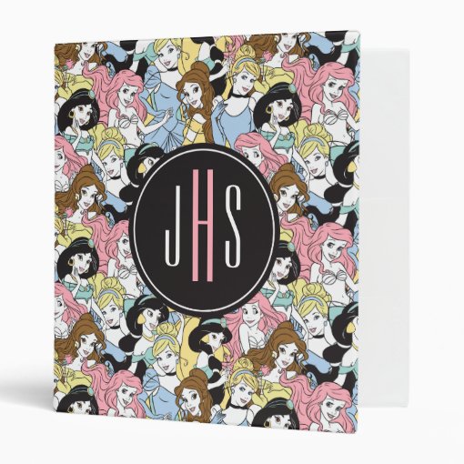 Disney Princess | Monogram Oversized Pattern 3 Ring Binder | Zazzle