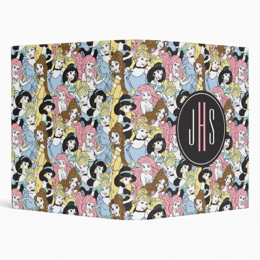 Disney Princess | Monogram Oversized Pattern 3 Ring Binder | Zazzle
