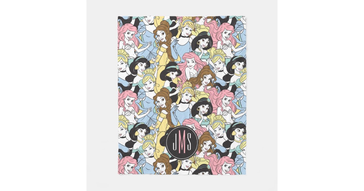 Disney Princess | Monogram Oversized Pattern Fleece Blanket | Zazzle.com