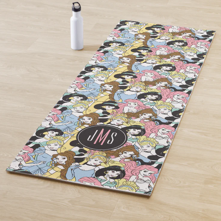 Disney Princess | Monogram Oversized Pattern Yoga Mat | Zazzle