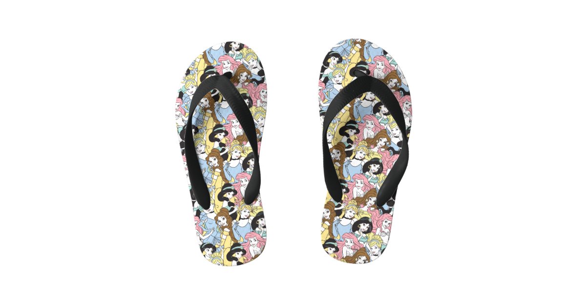Disney Princess | Oversized Pattern Kid's Flip Flops | Zazzle