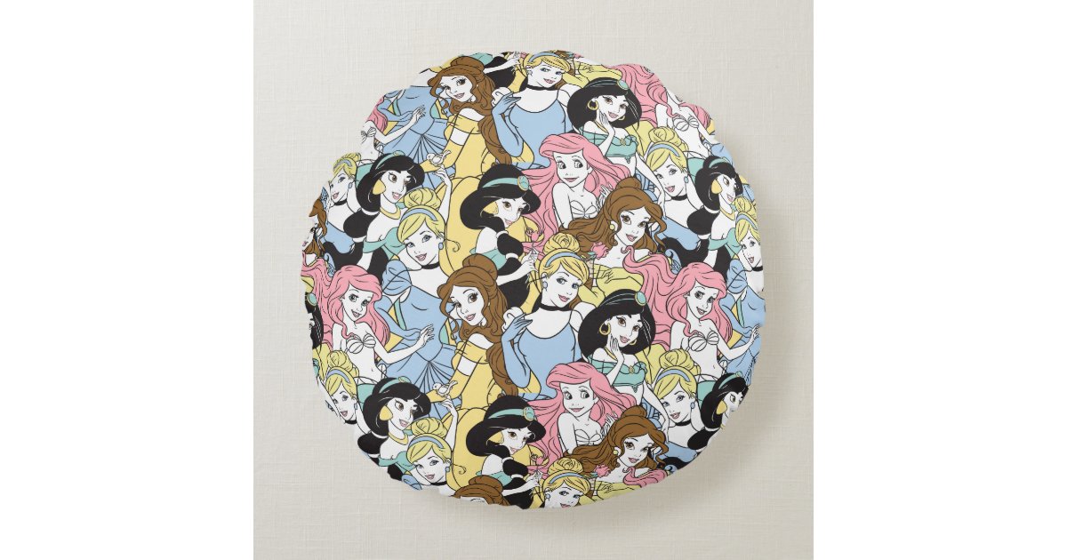 Disney Princess | Oversized Pattern Round Pillow | Zazzle
