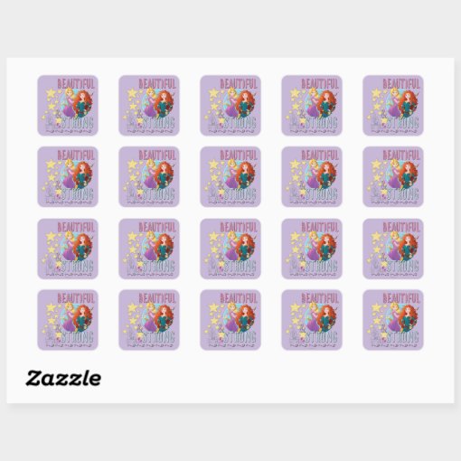 Disney Princess | Rapunzel and Merida Square Sticker | Zazzle