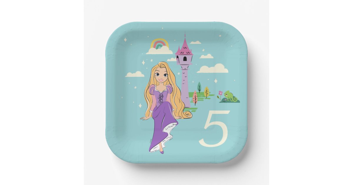 Disney Princess Rapunzel Girls Birthday Paper Plates | Zazzle