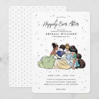 Disney Princess Sketch Bachelorette Party Invitation | Zazzle
