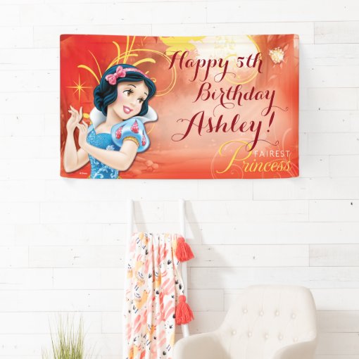 Disney Princess Snow White Birthday Banner | Zazzle