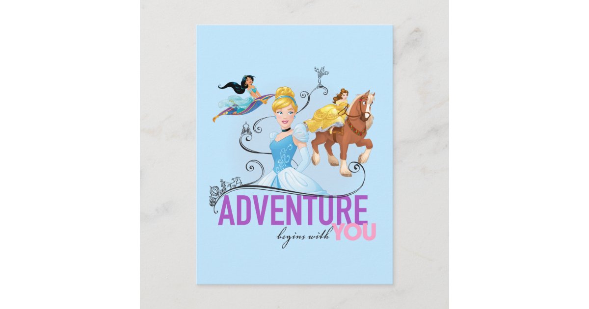 Disney Princesses | Adventure Begins With You Postcard | Zazzle
