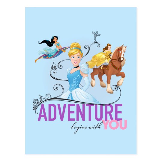 Disney Princesses | Adventure Begins With You Postcard | Zazzle.com
