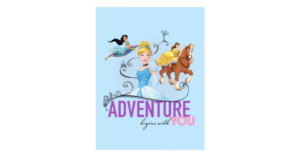 Disney Princesses | Adventure Begins With You Postcard | Zazzle.com