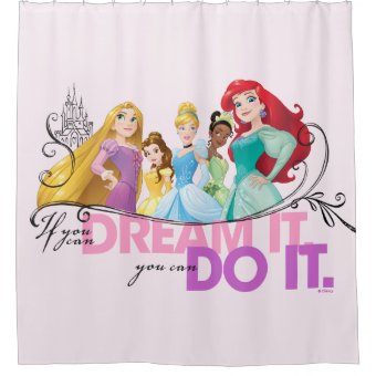 Disney Princesses | Never Give Up Shower Curtain | Zazzle