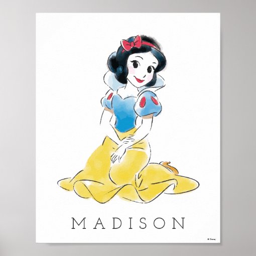 Disney Snow White Watercolor | Girl Nursery Poster | Zazzle