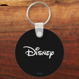 Disney White Logo Keychain | Zazzle
