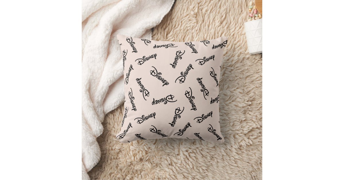 Disney Word Logo Pattern Throw Pillow | Zazzle