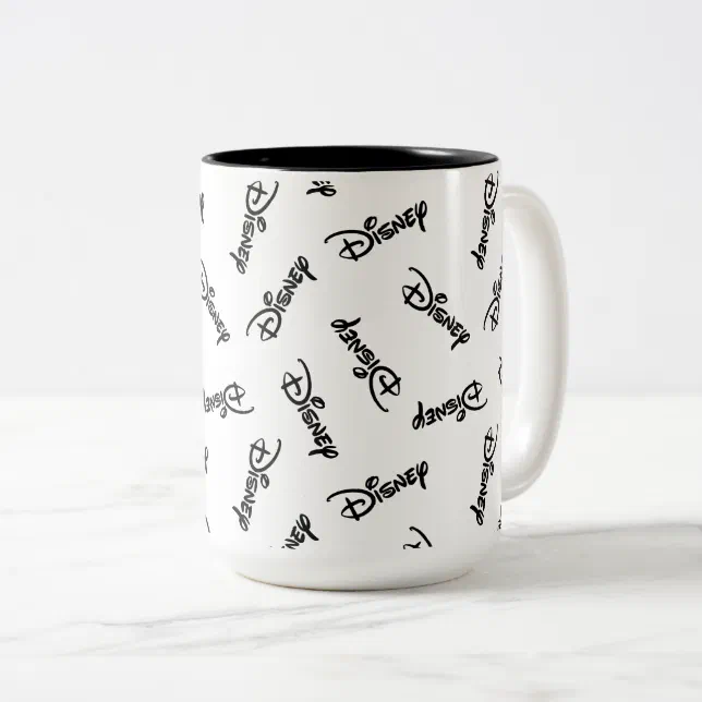 Disney Word Logo Pattern Two-Tone Coffee Mug | Zazzle