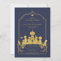 Disney's Aladdin Gold Wedding Invitation | Zazzle