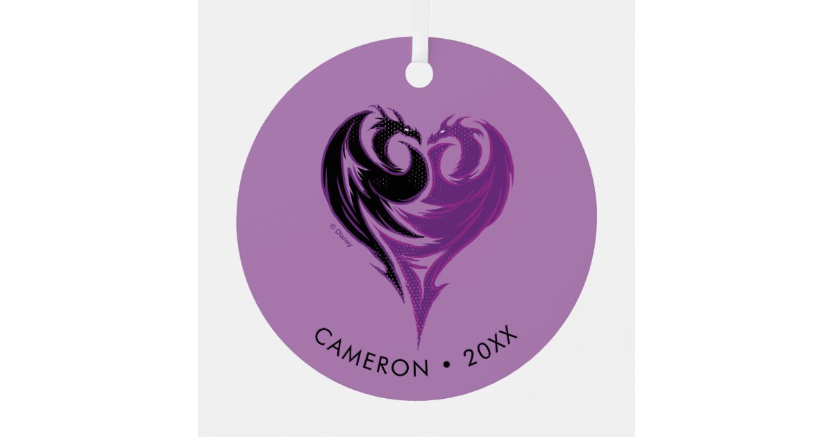 Disney's Descendants | Mal Dragon Heart Metal Ornament | Zazzle