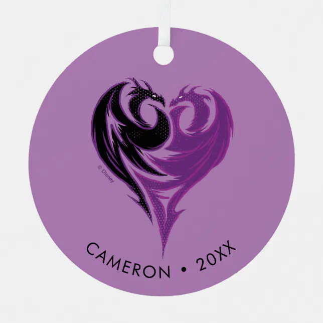 Disney's Descendants | Mal Dragon Heart Metal Ornament | Zazzle