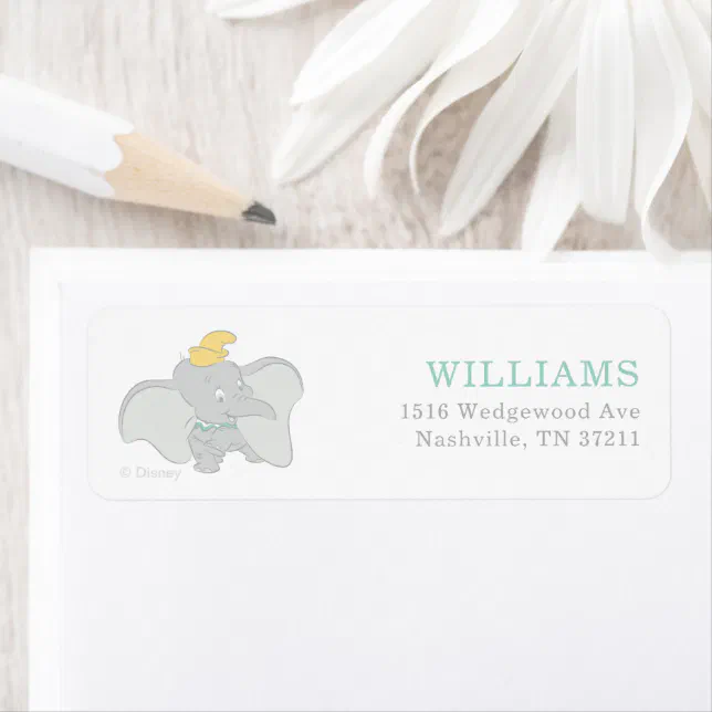 Disney's Dumbo Birthday Label | Zazzle