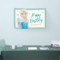 Disney's Elsa from Frozen Floral Girls Birthday Banner | Zazzle