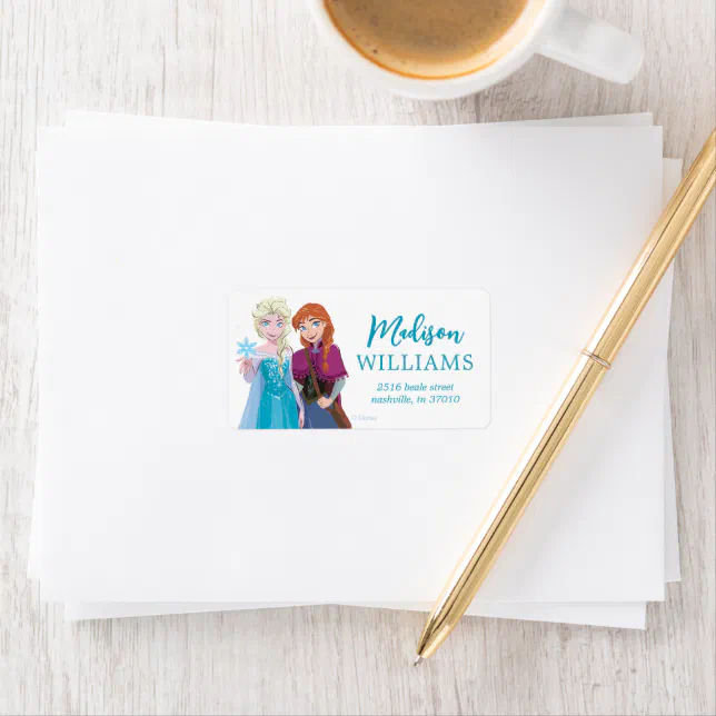 Disney's Elsa from Frozen Floral Girls Birthday Label | Zazzle