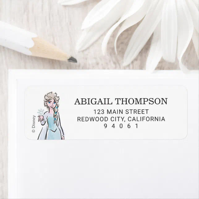 Disney's Elsa from Frozen Girls Birthday Label | Zazzle