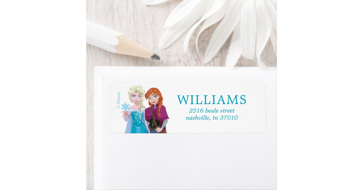 Disney's Elsa from Frozen Welcome Girls Birthday Label | Zazzle