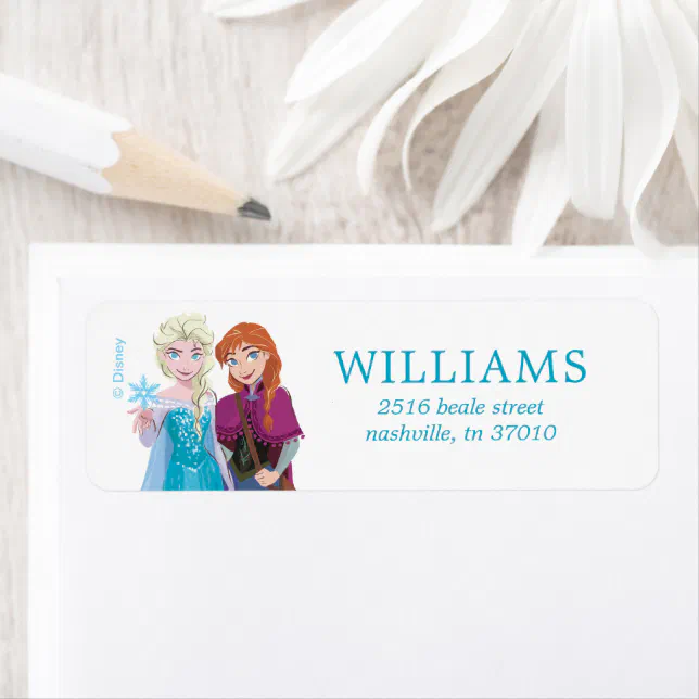 Disney's Elsa from Frozen Welcome Girls Birthday Label | Zazzle