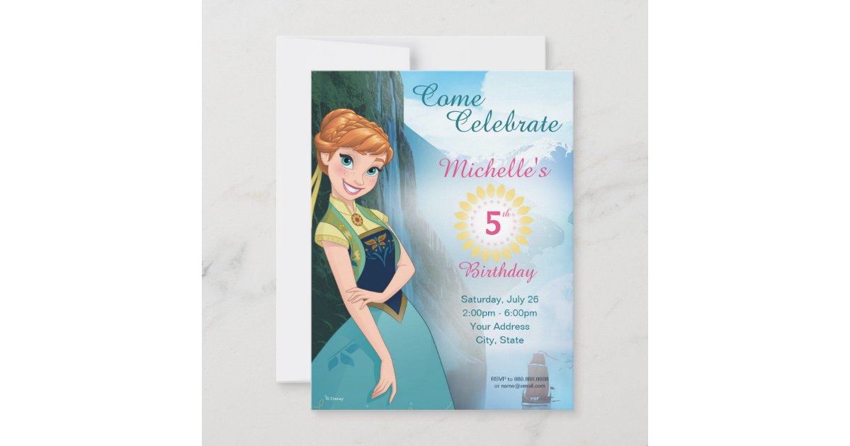 Disney's Frozen Anna Birthday Party Invitation | Zazzle