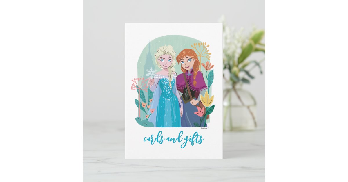 Disney's Frozen Anna & Elsa Birthday Card Table | Zazzle