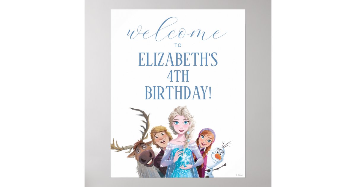 Disney's Frozen Birthday Welcome Poster | Zazzle
