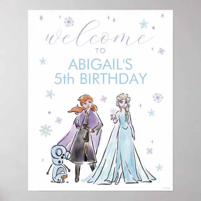 Disney's Frozen Birthday Welcome Poster | Zazzle