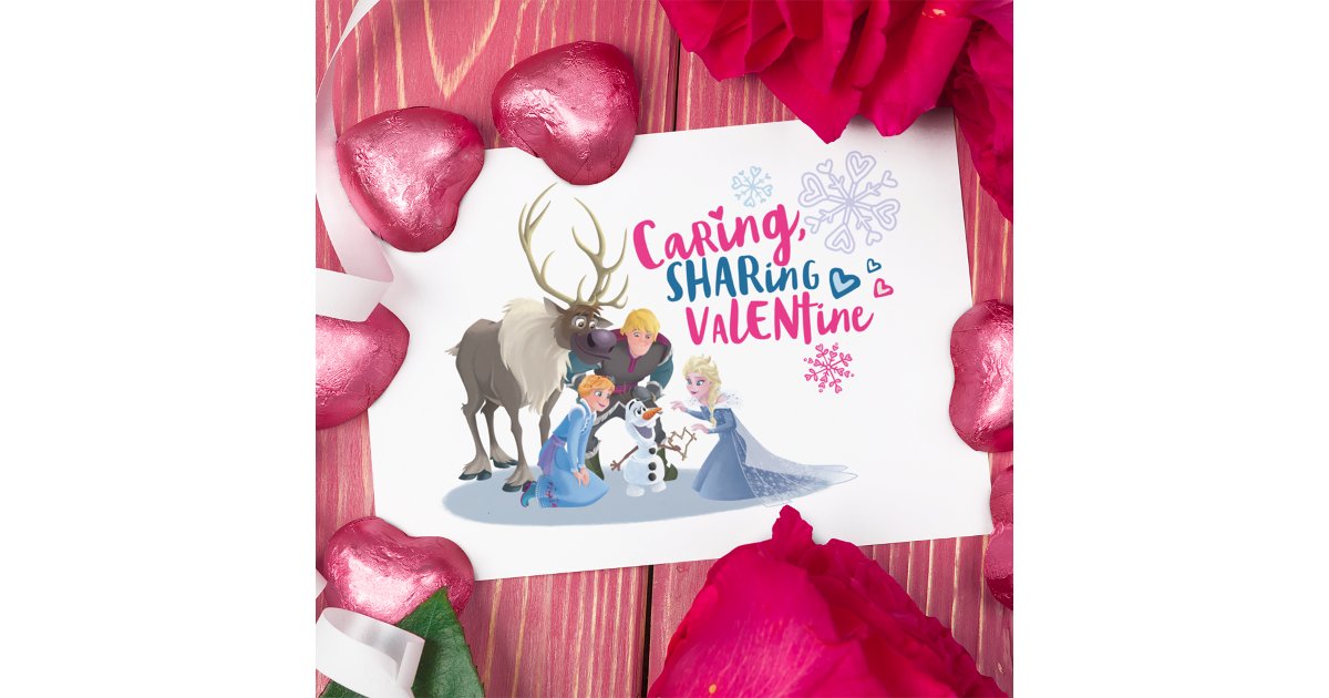 Disney's Frozen | Caring, Sharing Valentine Holiday Card | Zazzle