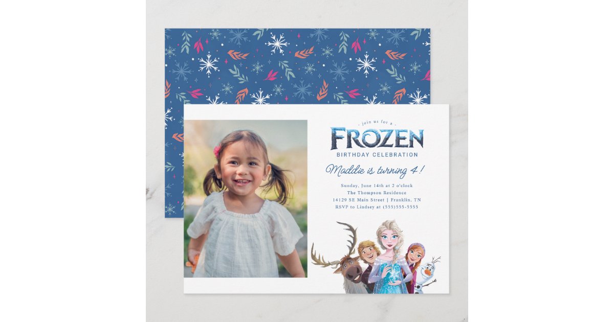 Disney's Frozen Characters Birthday - Photo Invitation | Zazzle
