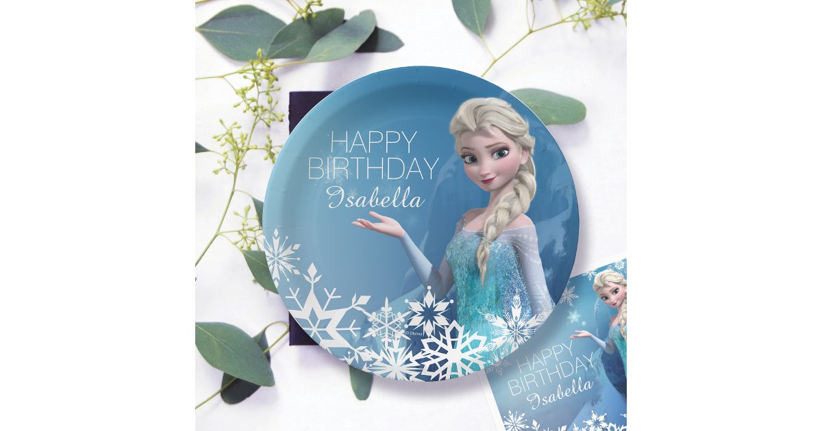 Disney's Frozen Elsa Birthday Paper Plates | Zazzle