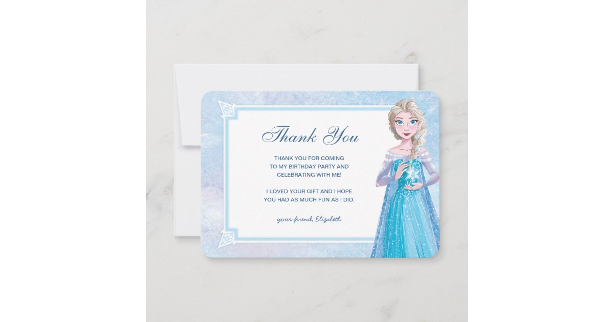 Disney's Frozen Elsa Birthday Thank You Invitation | Zazzle