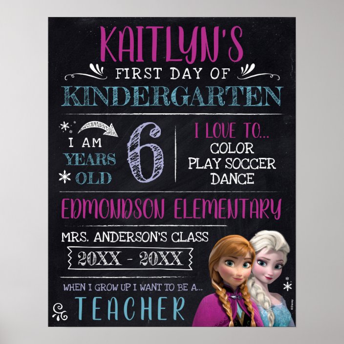 Disney's Frozen | First or Last Day of School Poster | Zazzle.com