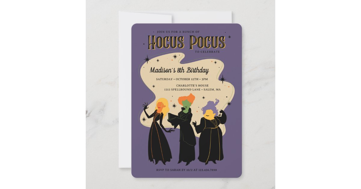 Disney's Hocus Pocus Birthday Invitation | Zazzle