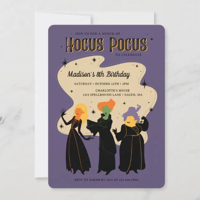 Disney's Hocus Pocus Birthday Invitation | Zazzle