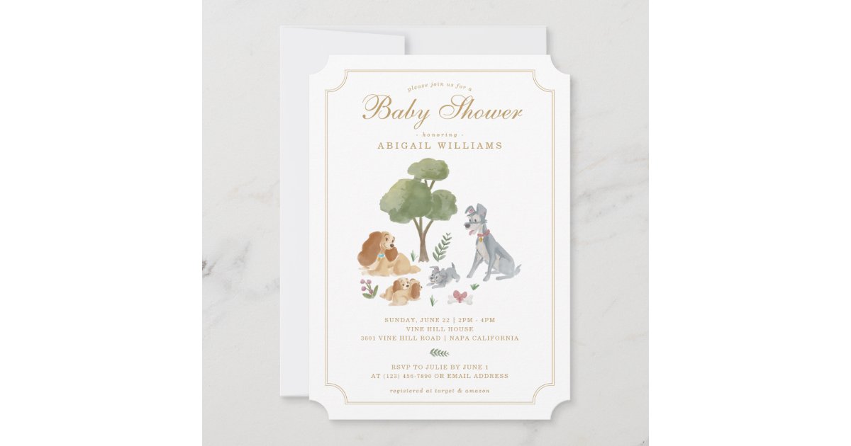 Disney's Lady and the Tramp Baby Shower Invitation | Zazzle