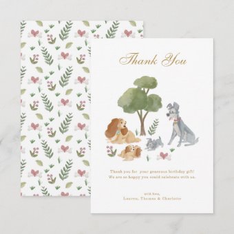 Disney's Lady and the Tramp Baby Shower Thank You Card | Zazzle