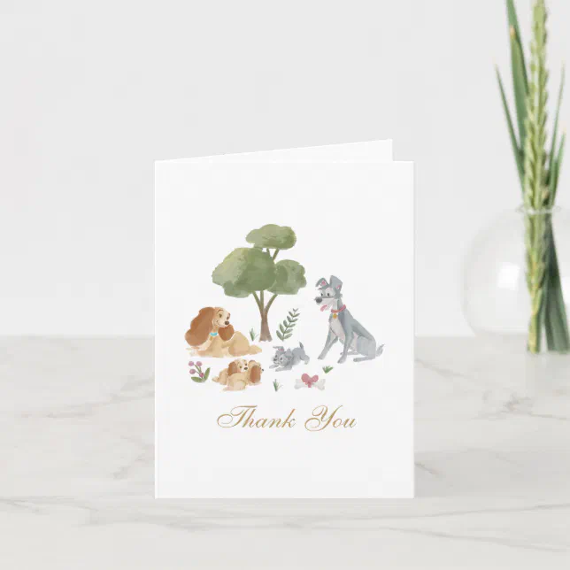 Disney's Lady and the Tramp Baby Shower Thank You Card | Zazzle
