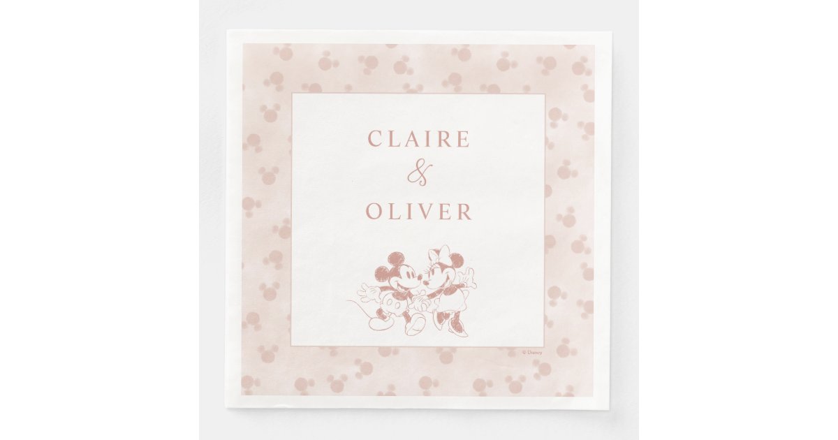 Disney's Mickey and Minnie Mouse Pink Wedding Paper Dinner Napkins | Zazzle