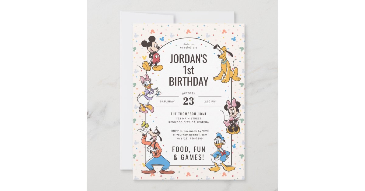 Disney's Mickey & Friends Character Birthday Invitation | Zazzle