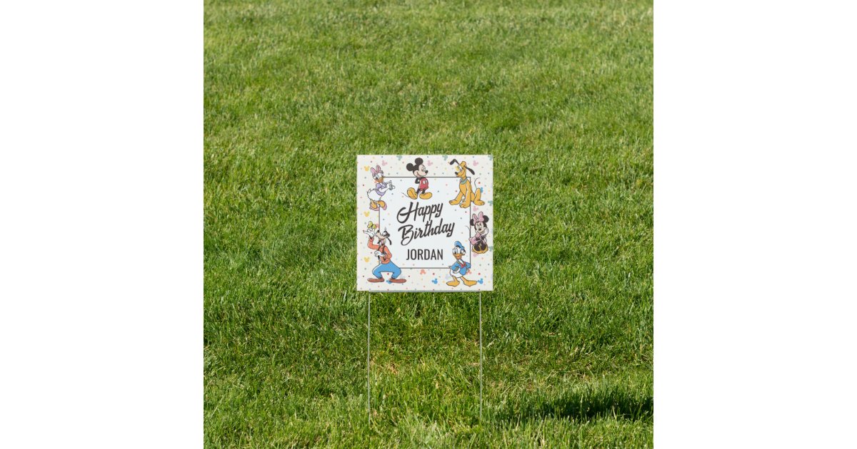 Disney's Mickey & Friends Character Birthday Sign | Zazzle