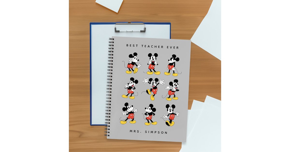 Disney's Mickey Mouse | Best Teacher Ever Notebook | Zazzle