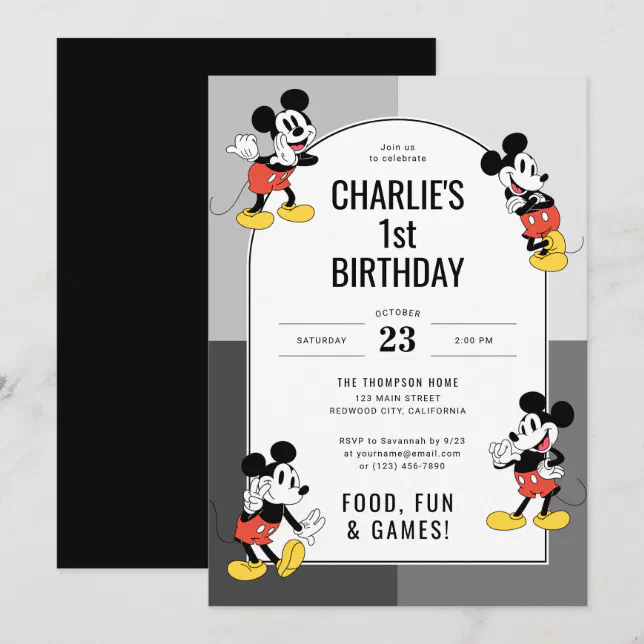 Disney's Mickey Mouse | Boy's Birthday Invitation | Zazzle