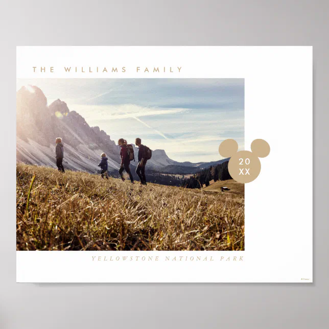 Disney's Mickey Mouse Gold Icon with Photo Poster | Zazzle