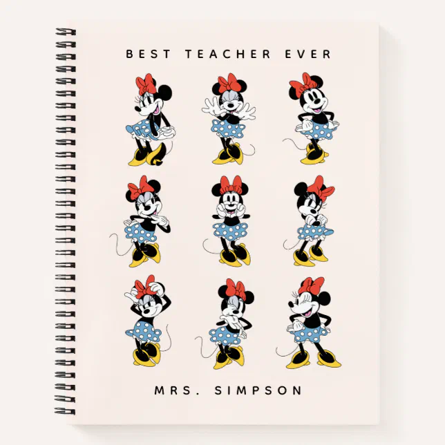 Disney's Minnie Mouse | Best Teacher Ever Notebook | Zazzle