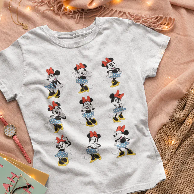 Disney's Minnie Mouse Emotions T-Shirt | Zazzle